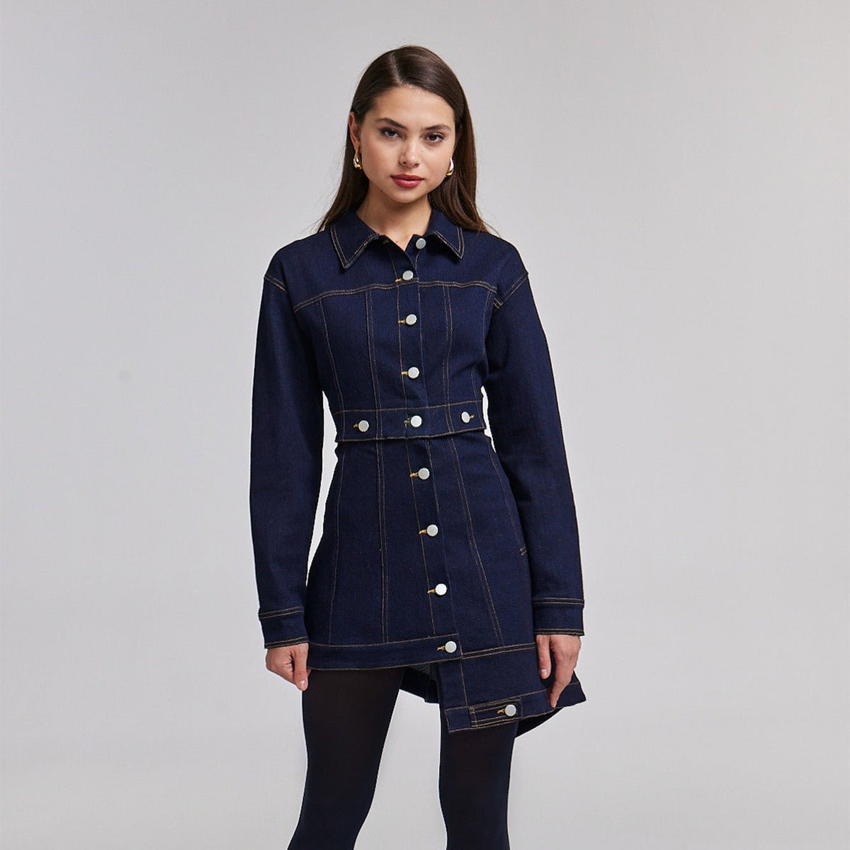 Asymmetrical Denim Jacket | جاكيت دينم بقصة غير متماثلة – shopaleena